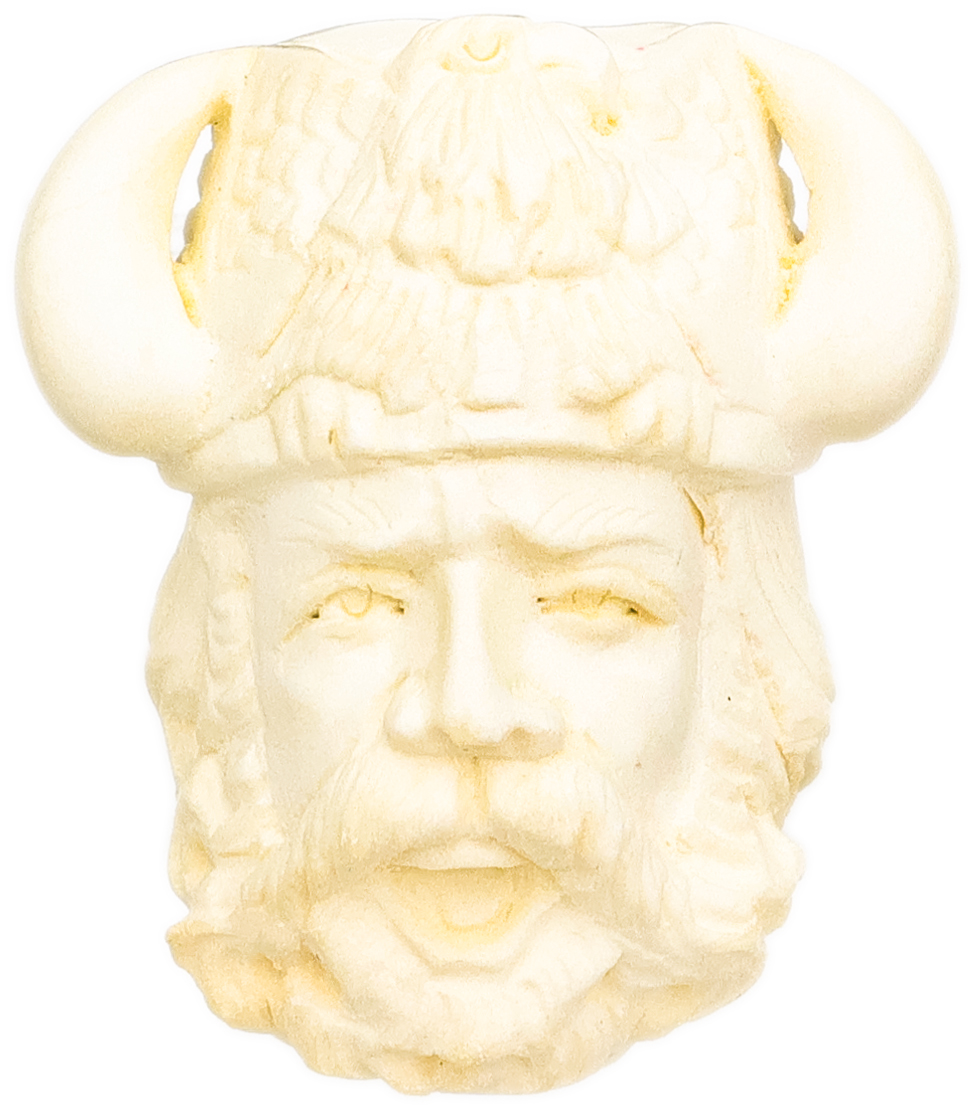 AKB Meerschaum Carved Laughing Viking with Horned Cap (with Case)
