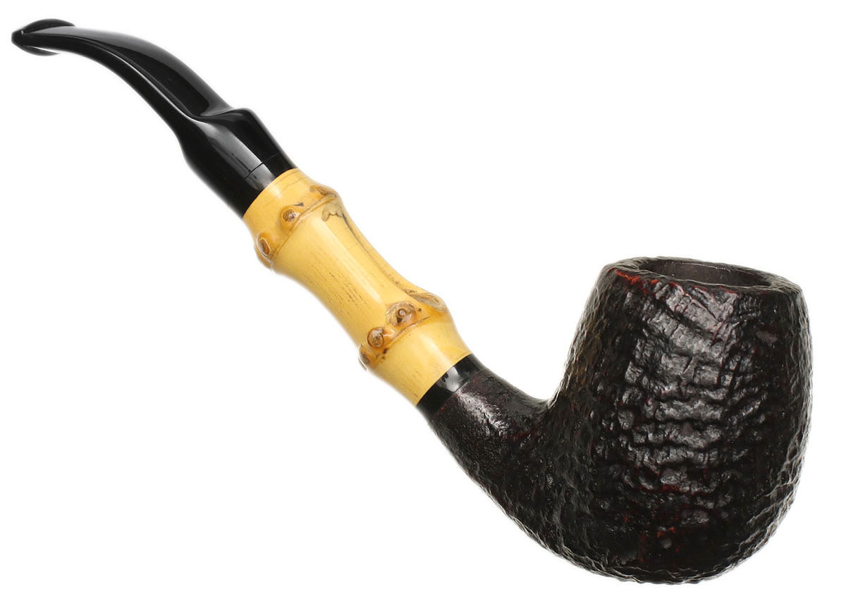Danish Estate Stanwell Sandblasted Bent Billiard with Bamboo (pre-2010)