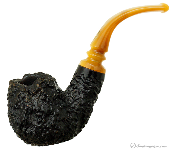 Italian Estate Jobey Stromboli Rusticated Bent Billiard (680)